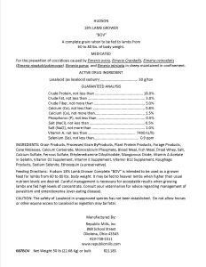 687 – 18% Lamb Grower – Bovatec - Republic Mills